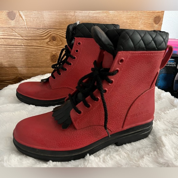 Durango | Shoes | Durango Womens 9 Barnstormers Red Rubber Boots Lace ...
